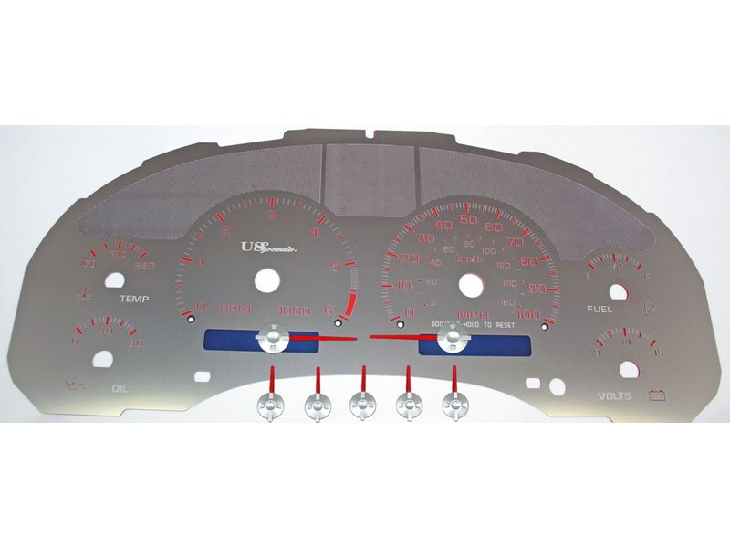 US Speedo Stainless Steel Gauge Face Kit SSGM26R | RealTruck