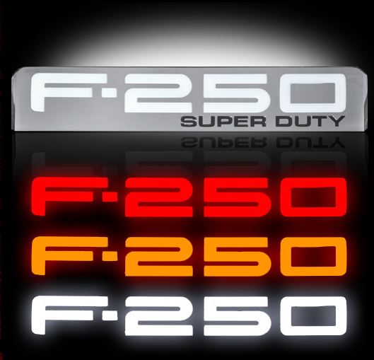Recon Illuminated F250 Badge Fender Emblems 264285CH | RealTruck