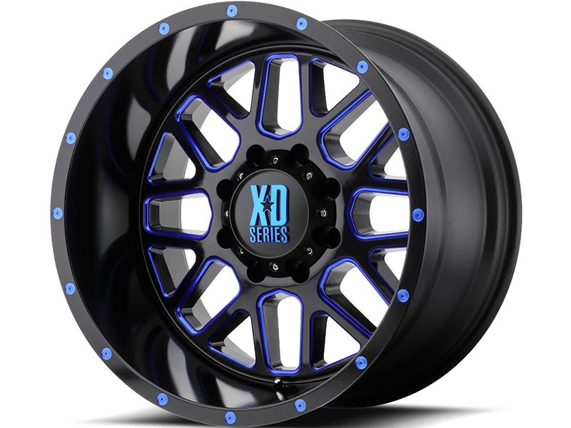 XD Series Milled Matte Black & Blue XD820 Grenade Wheels | RealTruck