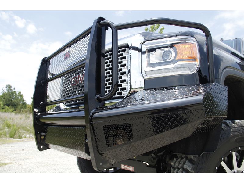 Fab Fours Black Steel Front Bumper w/ Full Guard GM11-S2860-1 | RealTruck
