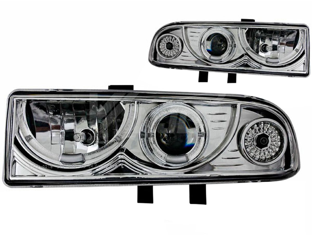 Winjet Chrome Halo Projector Headlights CHWJ-0218-C | RealTruck