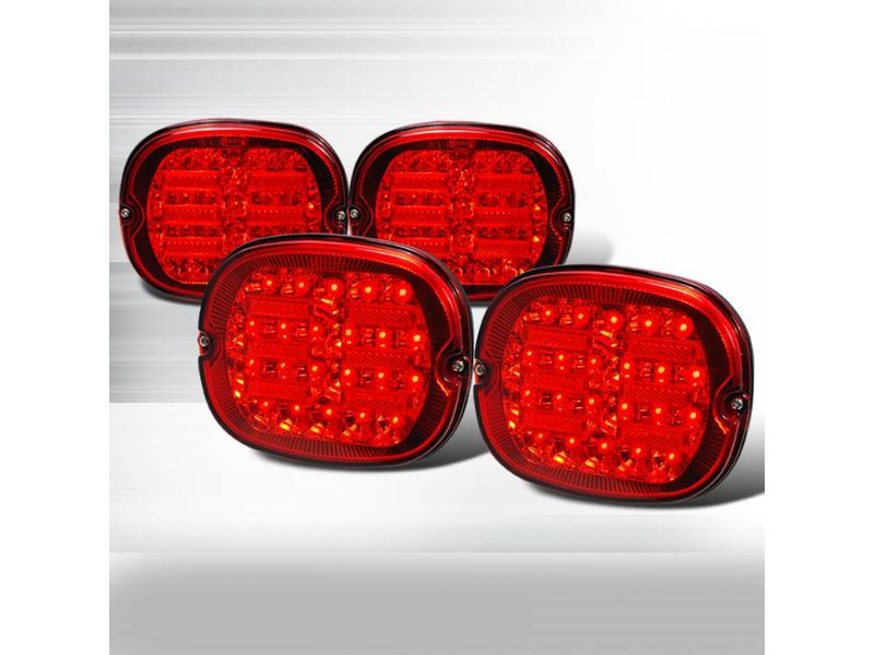 Spec-D Red and Black LED Tail Lights LT-CVET91RLED-ABM | RealTruck