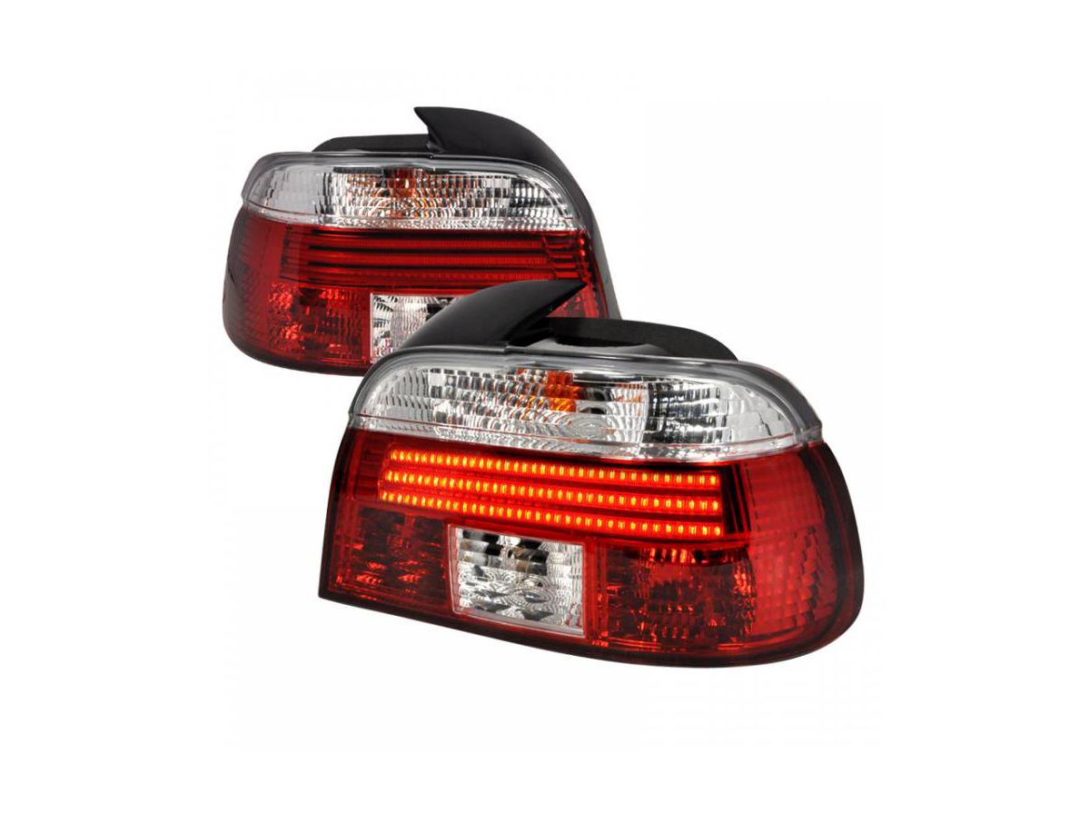 Spec-D Red and Chrome LED Tail Lights LT-E394RPW-F2-APC | RealTruck
