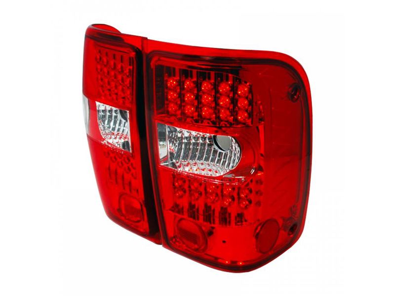 Spec-D Red and Chrome LED Tail Lights LT-RAN01RG2LED-KS | RealTruck