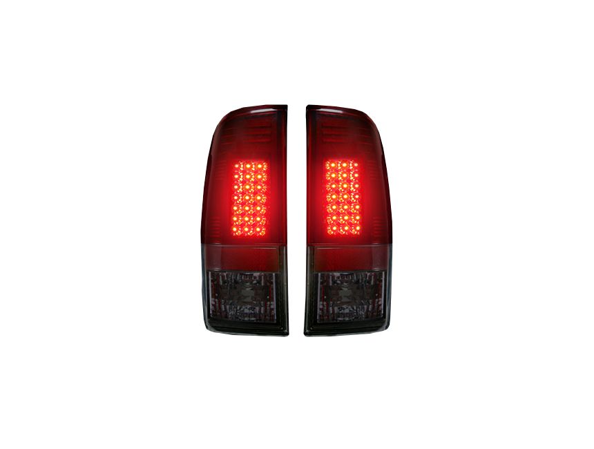 Recon Smoked Red & Chrome LED Tail Lights 264176RBK | RealTruck