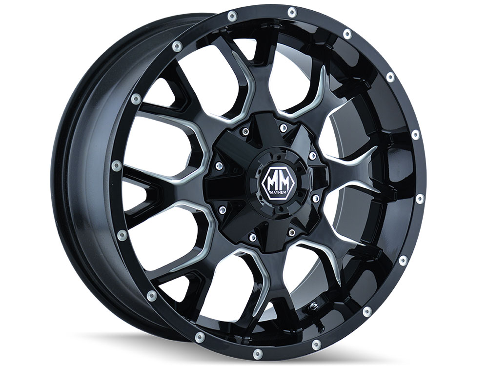 Mayhem Milled Gloss Black Warrior Wheel 8015-7714M | RealTruck