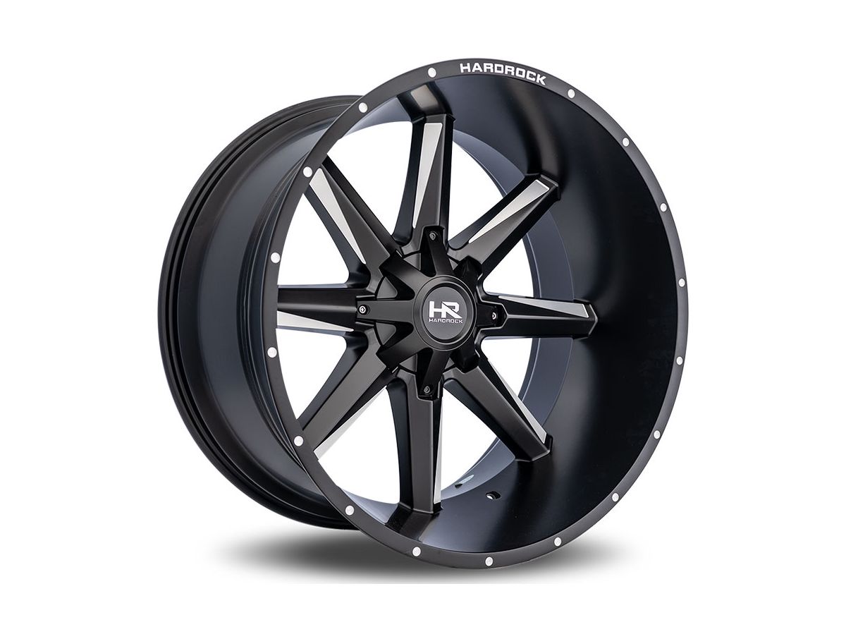 Hardrock Milled Matte Black Hardcore Wheels | RealTruck
