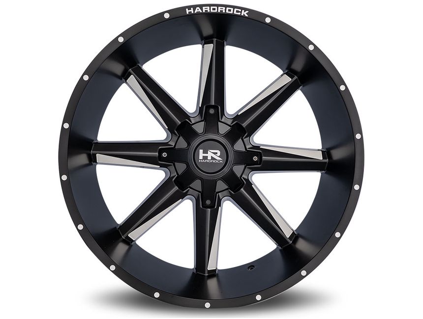 Hardrock Milled Matte Black Hardcore Wheels | RealTruck