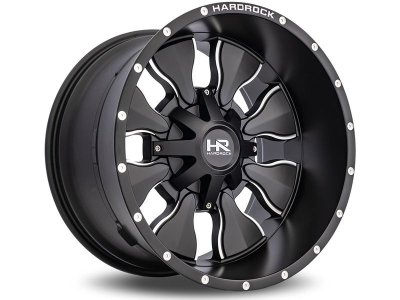 Hardrock Milled Matte Black Insane Wheels | RealTruck