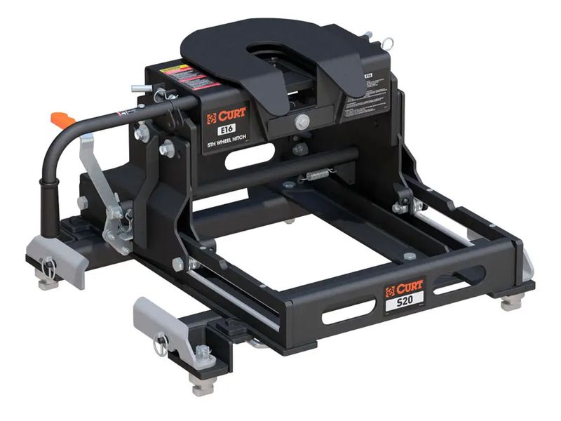 Curt E16 5th Wheel Hitch with S20 Slider & GM Puck System Adapter 16697 ...