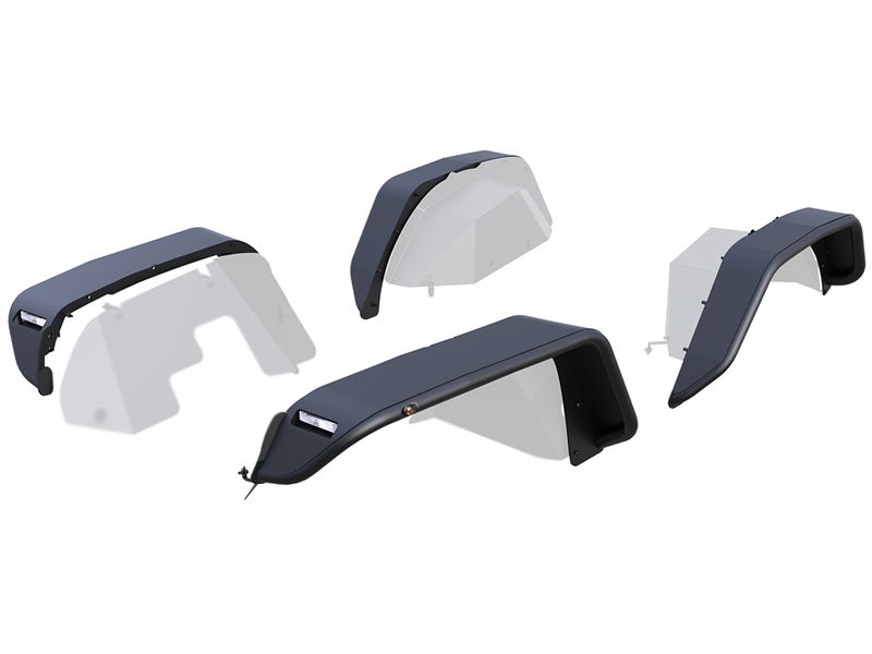 Black Horse Front & Rear Tubular Fender Flares TFFJL | RealTruck