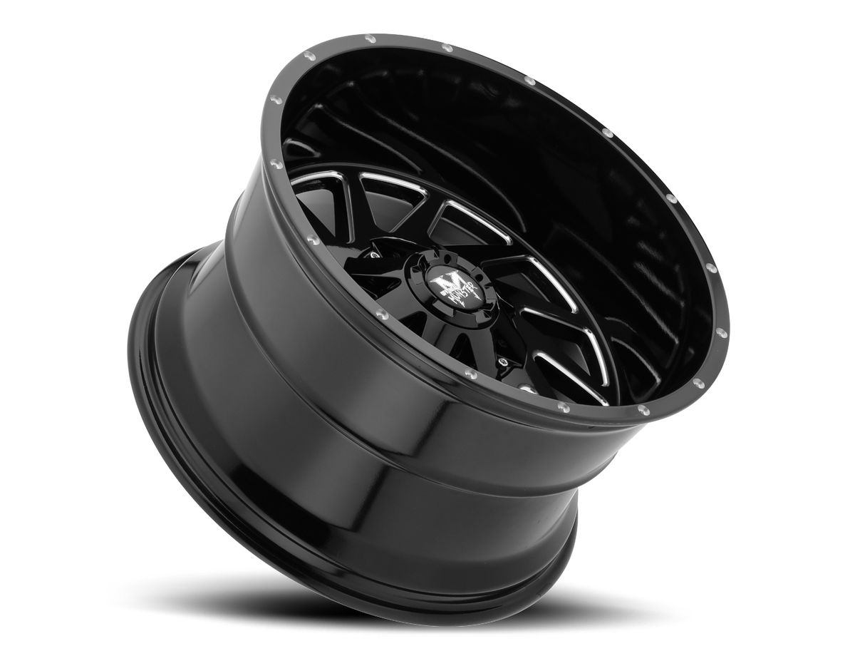 Off-Road Monster MIlled Gloss Black M12 Wheels | RealTruck