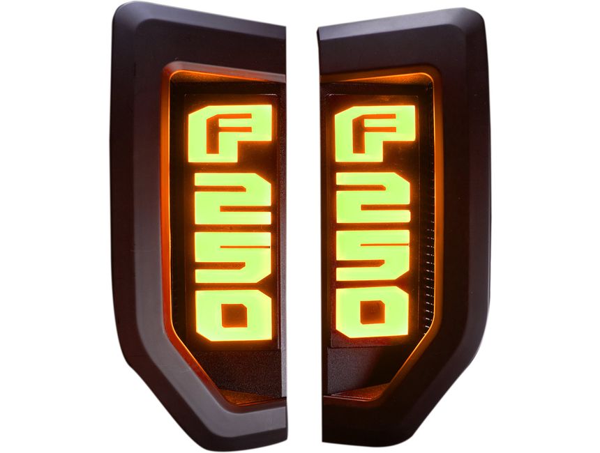 Recon Black F250 Illuminated Emblems 264483BK | RealTruck