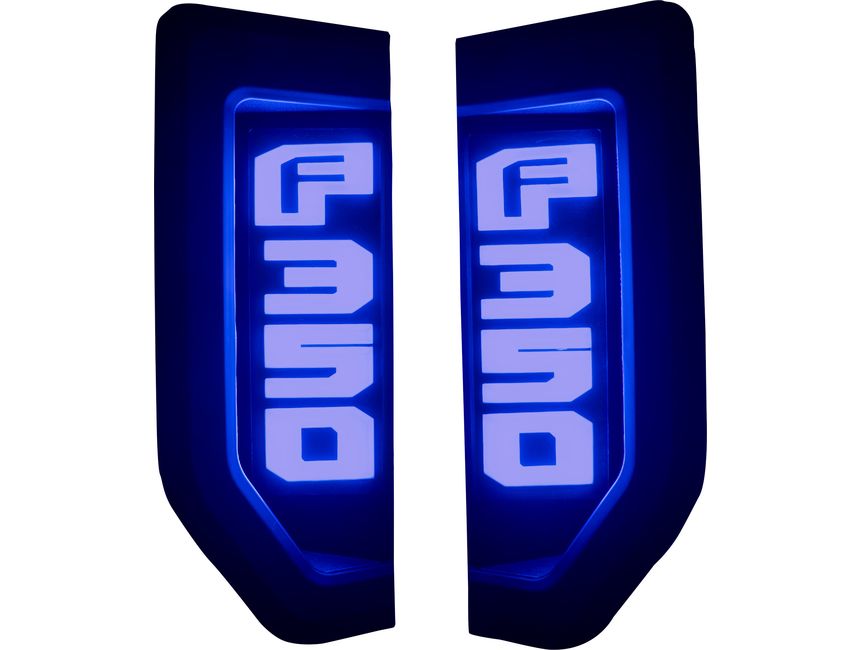 Recon Black F350 Illuminated Emblems 264484BK | RealTruck