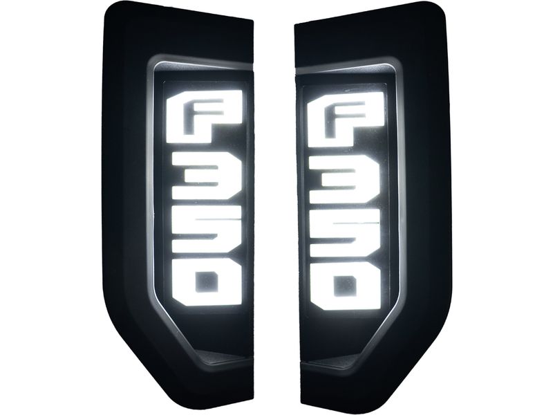 Recon Black F350 Illuminated Emblems REC-264484BK | RealTruck