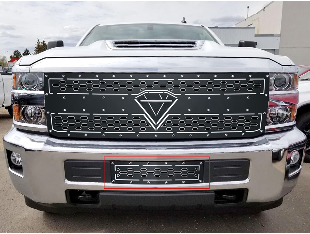 APS Sheet Lower Bumper Grille Overlay GR03DFC19D | RealTruck
