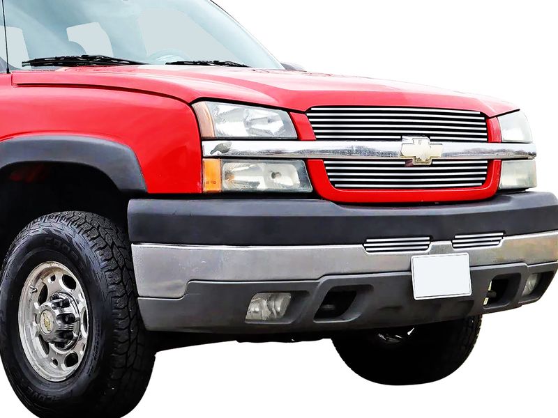 APS Main Upper & Top Bumper Billet Grille Overlay GR03FGF75S | RealTruck