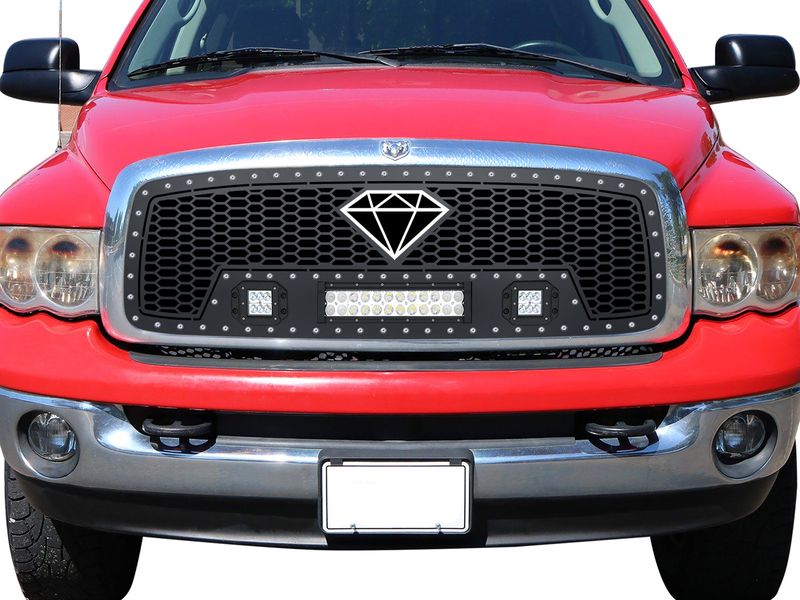 APS Main Upper Grille Overlay GR04LEB75L | RealTruck
