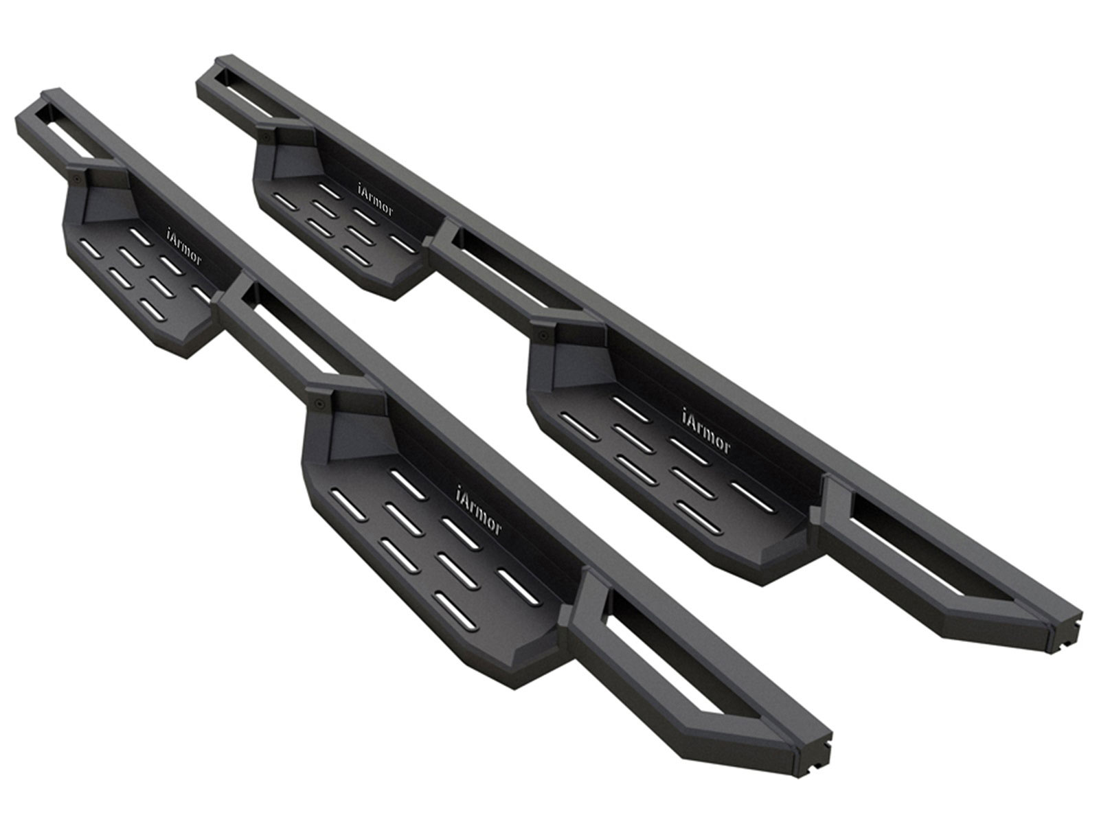 APS Black Square Tube Drop Style Nerf Bars IA03NAI7B | RealTruck