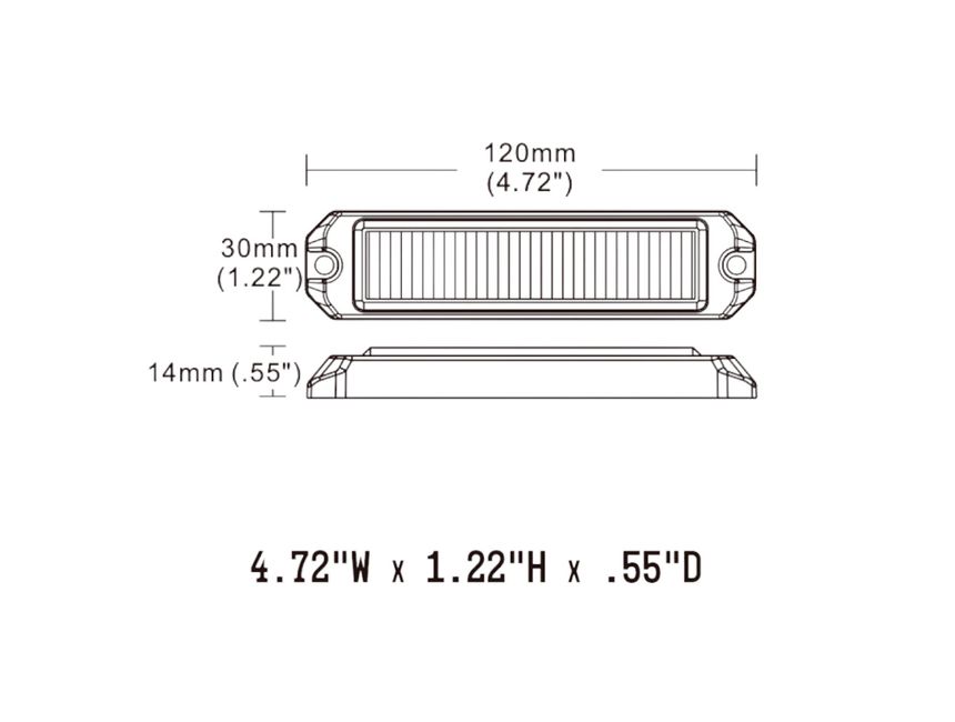 ARC Lighting Builtbright Rectangular 4" Slim LED Strobe Light | RealTruck