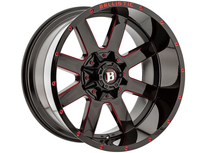 Ballistic Black & Red 959 Rage Wheels | RealTruck