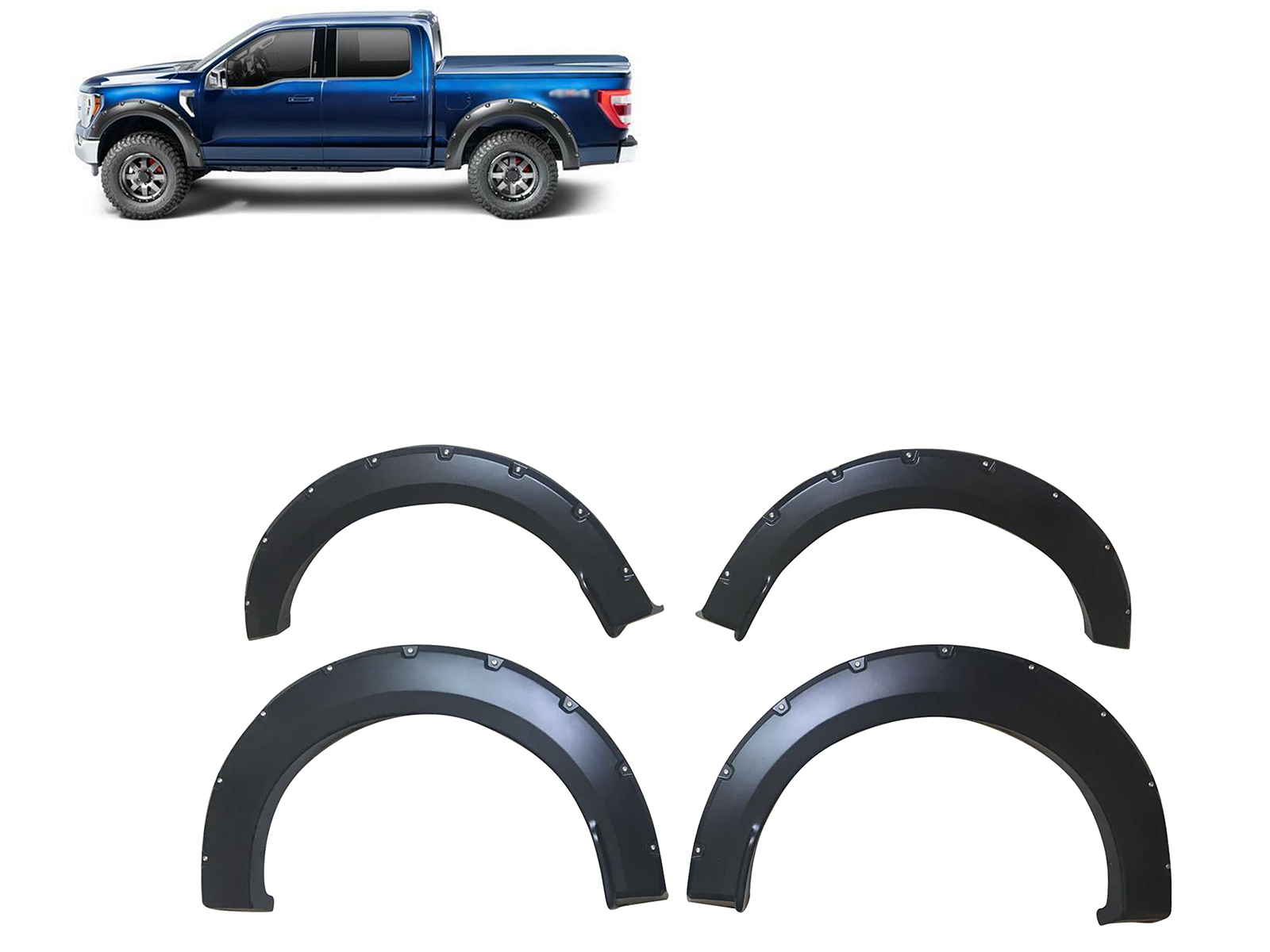 Black Horse Bolt-On Style Fender Flares FF-FOF18SM | RealTruck