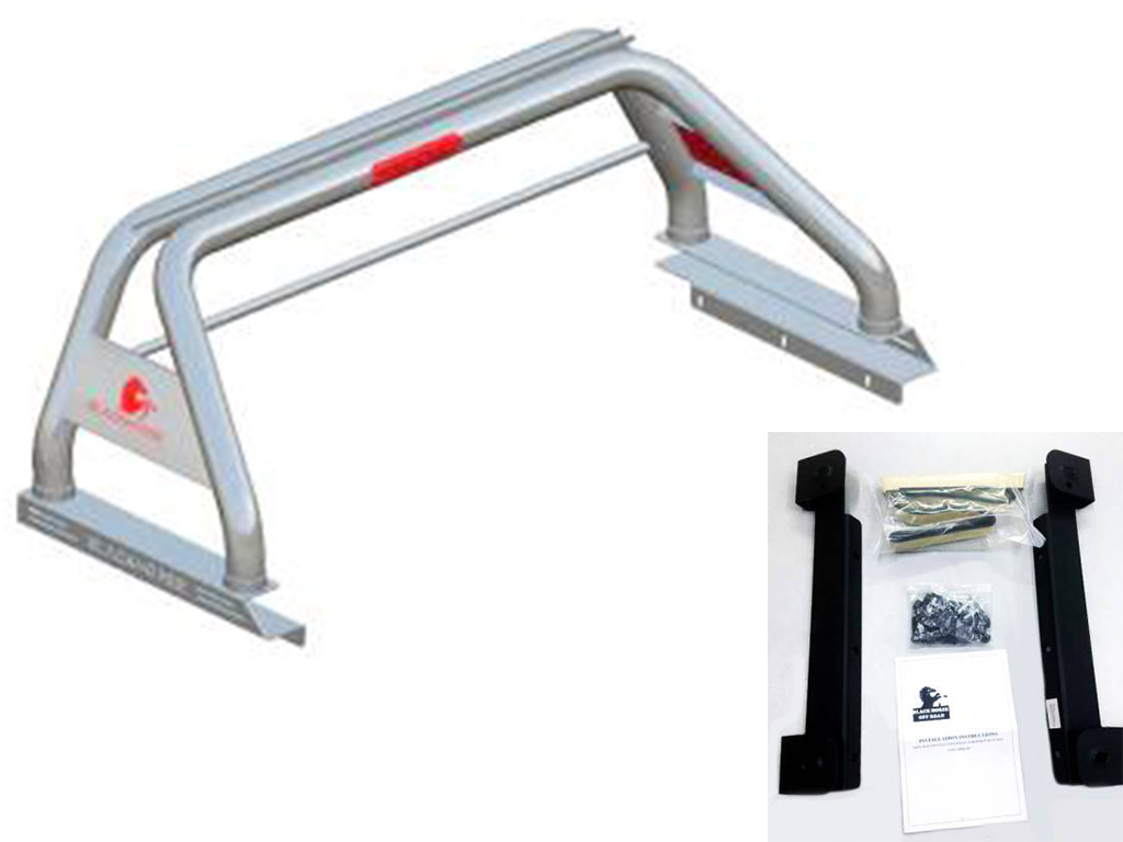 Black Horse Classic Roll Bar w/ Tonneau Brackets RB002SS&BLK-RBB-DO | RealTruck