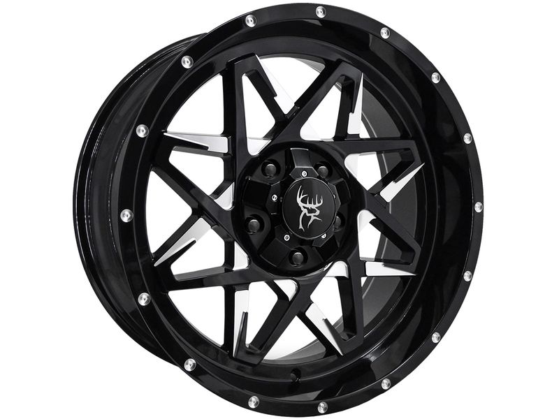 Buck Commander® Machined Gloss Black Caliber Wheels | RealTruck