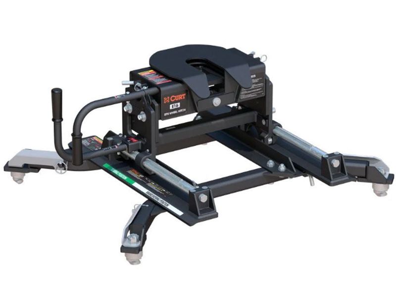 Curt E16 5th Wheel Hitch w/ Roller & Ram Puck System Adapter 16684 ...