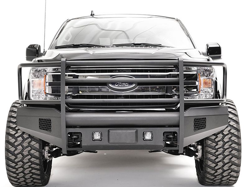 Fab Fours Black Steel Elite Front Bumper w/ Full Guard FF18-R4560-1 ...