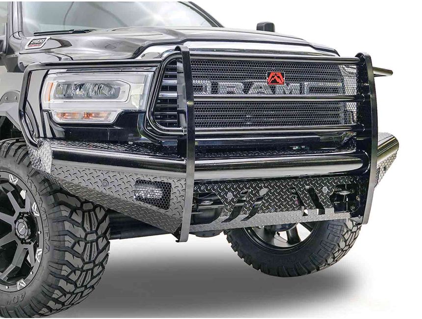 Fab Fours Black Steel Front Bumper w/ Full Guard DR19-S4460-1 | RealTruck