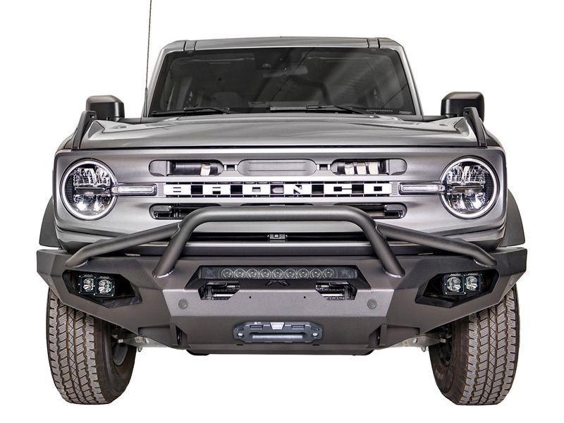 Fab Fours Matrix Front Bumper with Prerunner Guard - Bare Steel FB21 ...