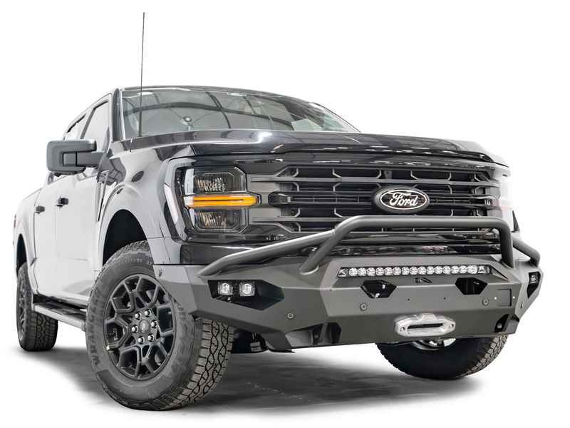 Fab Fours Matrix Front Bumper with Prerunner Guard - Bare Steel FF24 ...