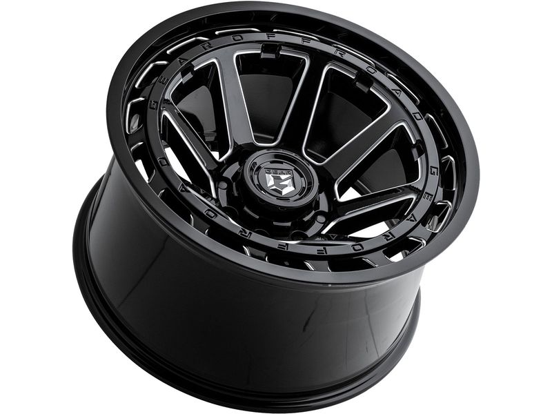 Gear Off-Road Milled Gloss Black Black Hawk Wheels | RealTruck