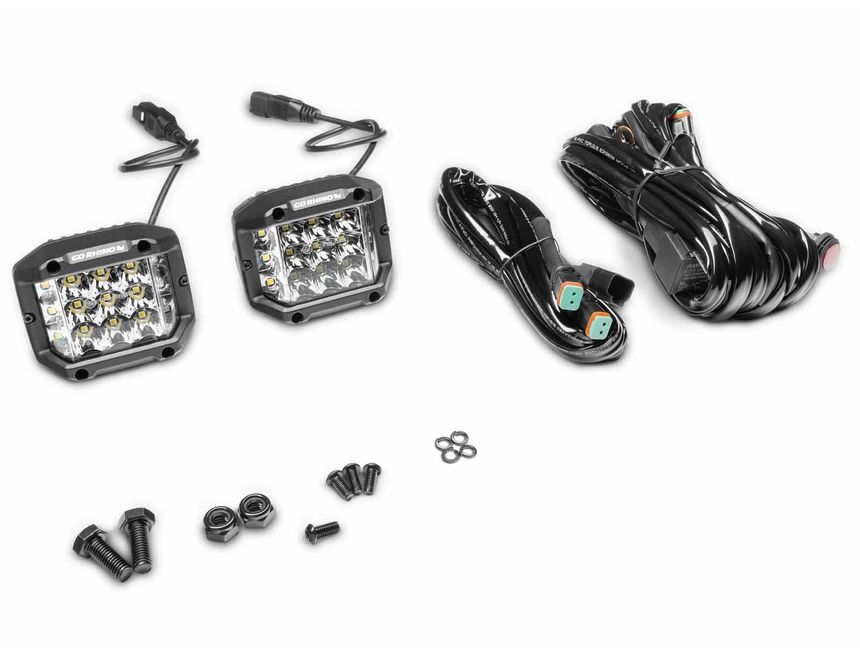 Go Rhino Bright Series 4x3 Sideline LED Cube Light 750300323SCS | RealTruck