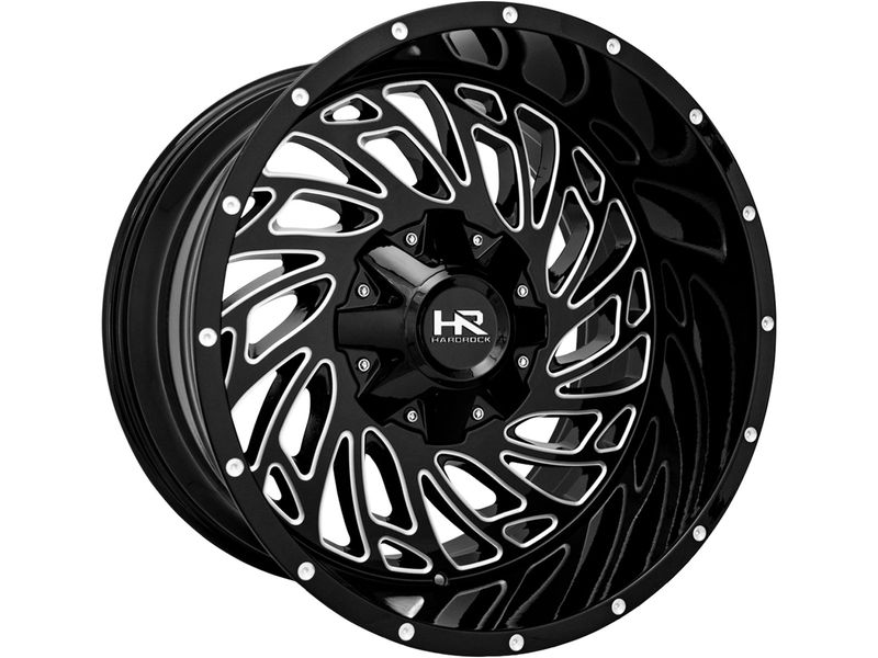 Hardrock Milled Gloss Black Attack Wheel H710-201237151GBM | RealTruck