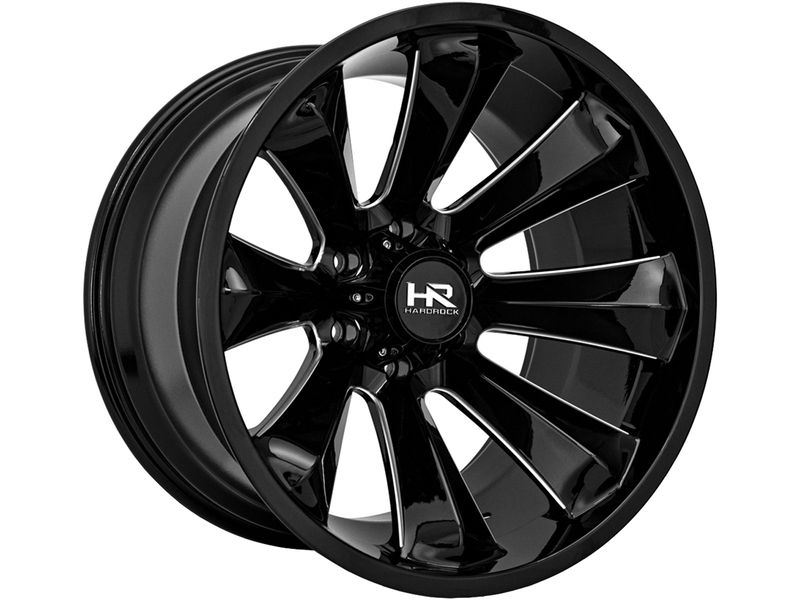 Hardrock Milled Gloss Black Xplosive Wheels | RealTruck