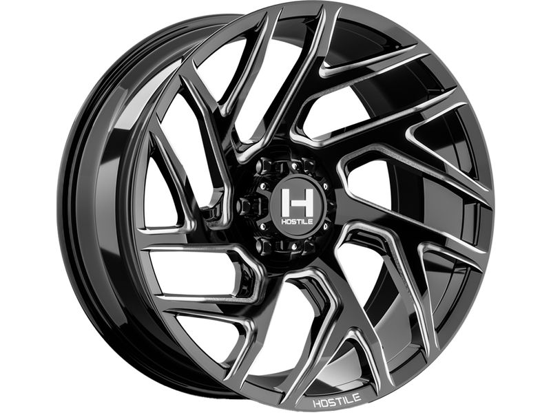 Hostile Milled Gloss Black Vortex Wheel H141-2210818045B | RealTruck