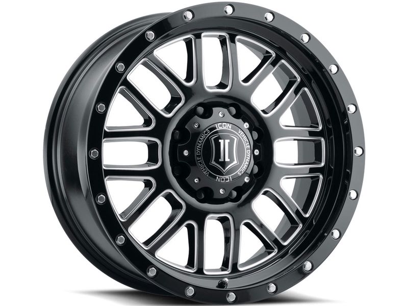 Icon Milled Gloss Black Alpha Wheels | RealTruck