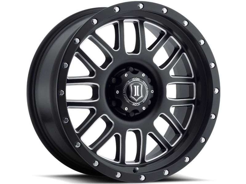 Icon Milled Matte Black Alpha Wheel 1220905556SBMW | RealTruck