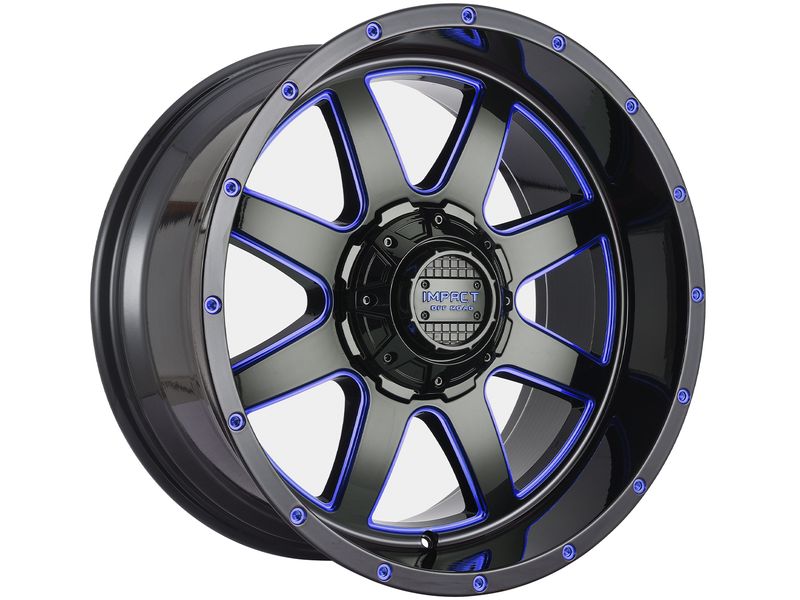 Impact Off-Road Gloss Black & Blue 804 Wheel 804GBB-21066-12 | RealTruck
