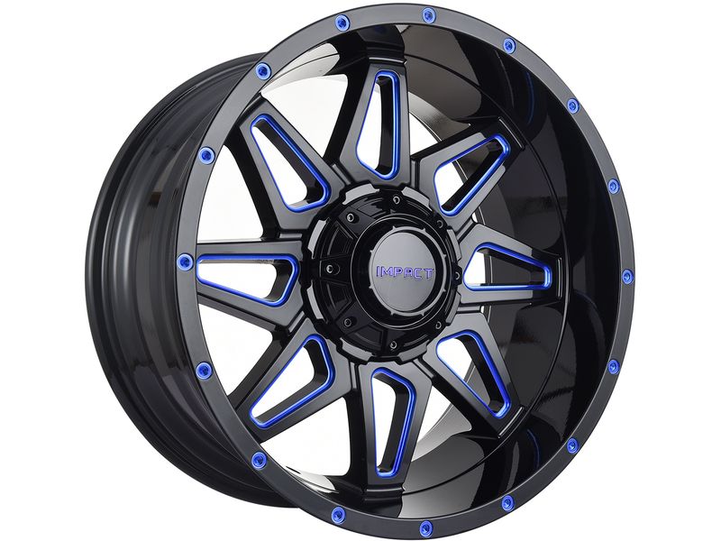 Impact Off-Road Gloss Black & Blue 807 Wheel 807GBB-21066-12 | RealTruck