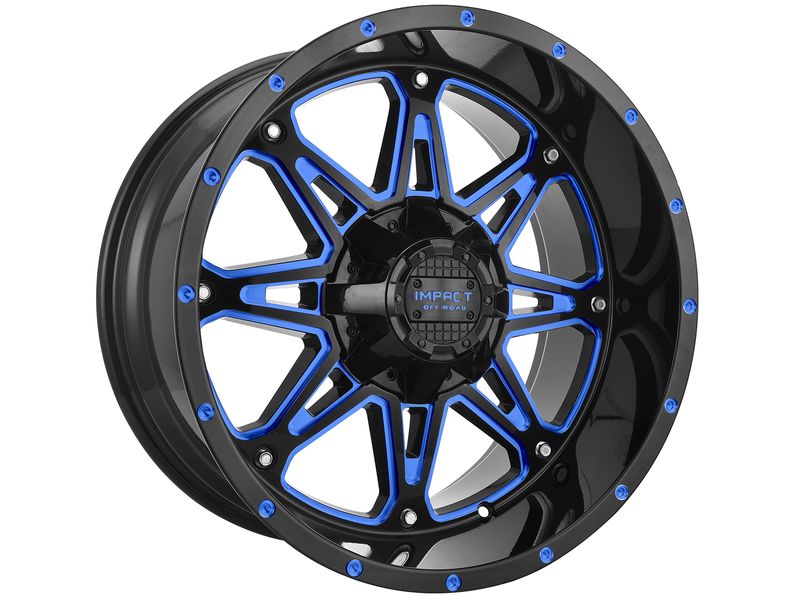 Impact Off-Road Gloss Black & Blue 810 Wheels | RealTruck