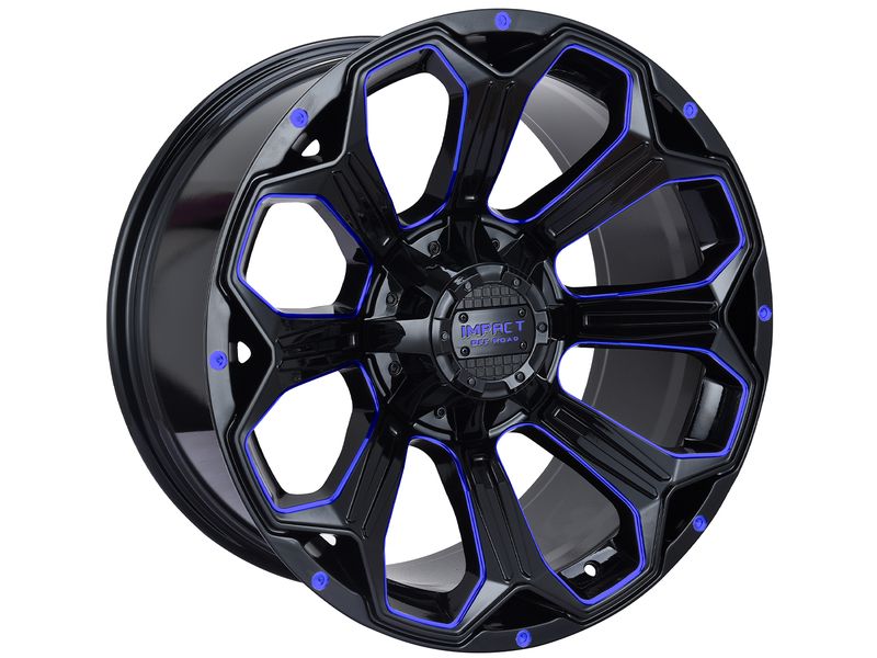 Impact Off-Road Gloss Black & Blue 817 Wheels | RealTruck