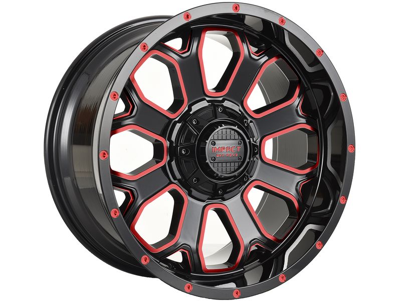 Impact Off-Road Gloss Black & Red 818 Wheels | RealTruck