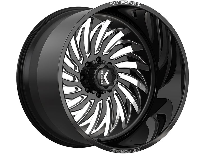 KG1 Forged Milled Gloss Black Hurricane Wheels | RealTruck
