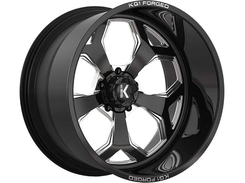 KG1 Forged Milled Gloss Black Knox Wheels | RealTruck