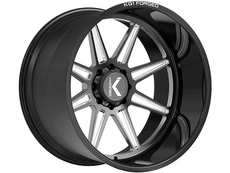KG1 Forged Milled Gloss Black Scuffle Wheels | RealTruck