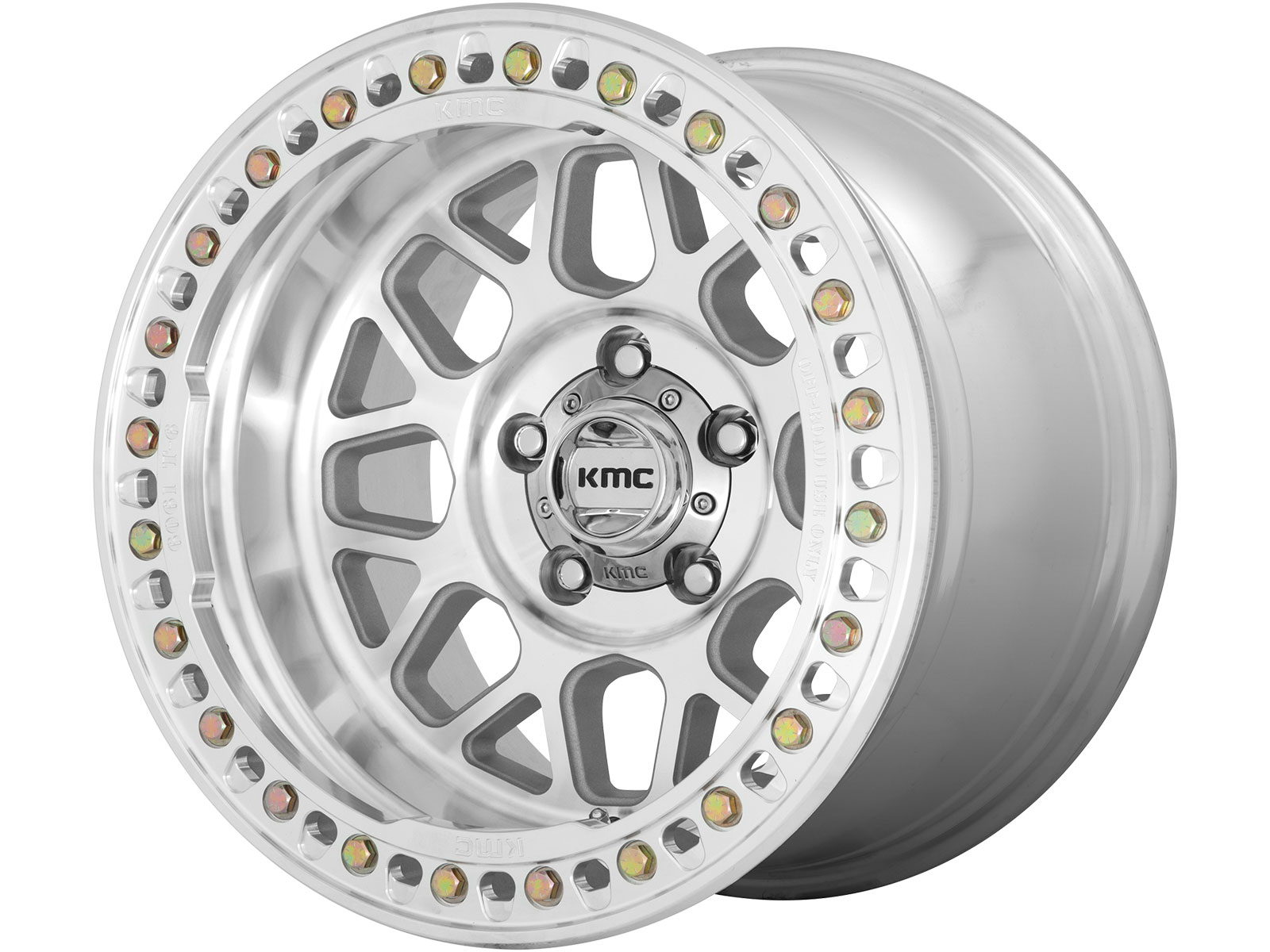 KMC Machined KM235 Grenade Crawl Beadlock Wheel KM23521050548N | RealTruck