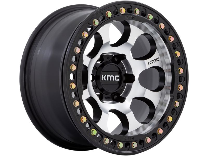 KMC Machined Matte Black KM237 Riot Beadlock Wheels | RealTruck